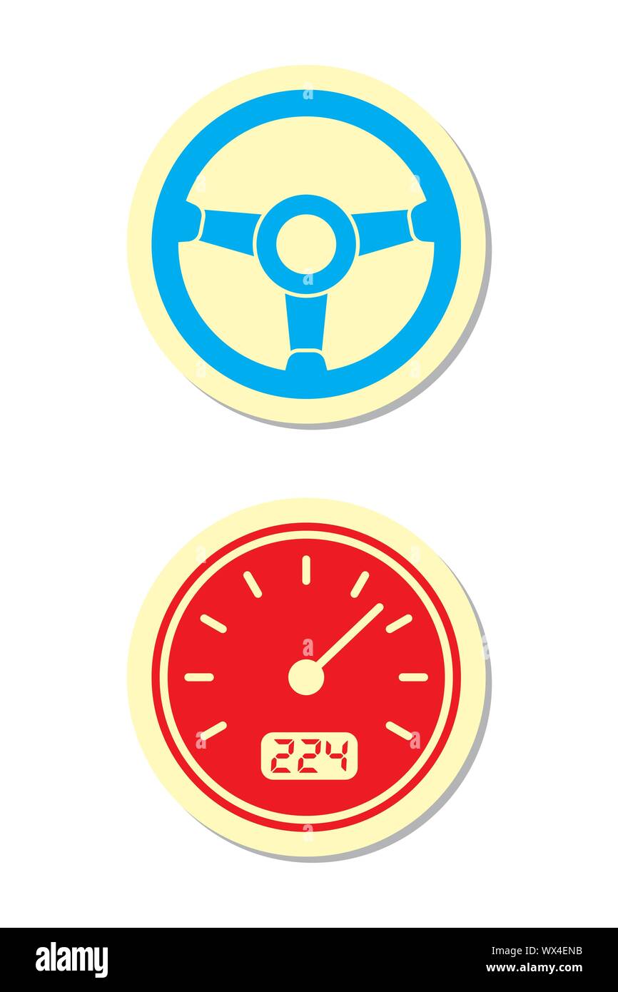 Wheel and Speedometer Icons Stock Vector Image & Art - Alamy