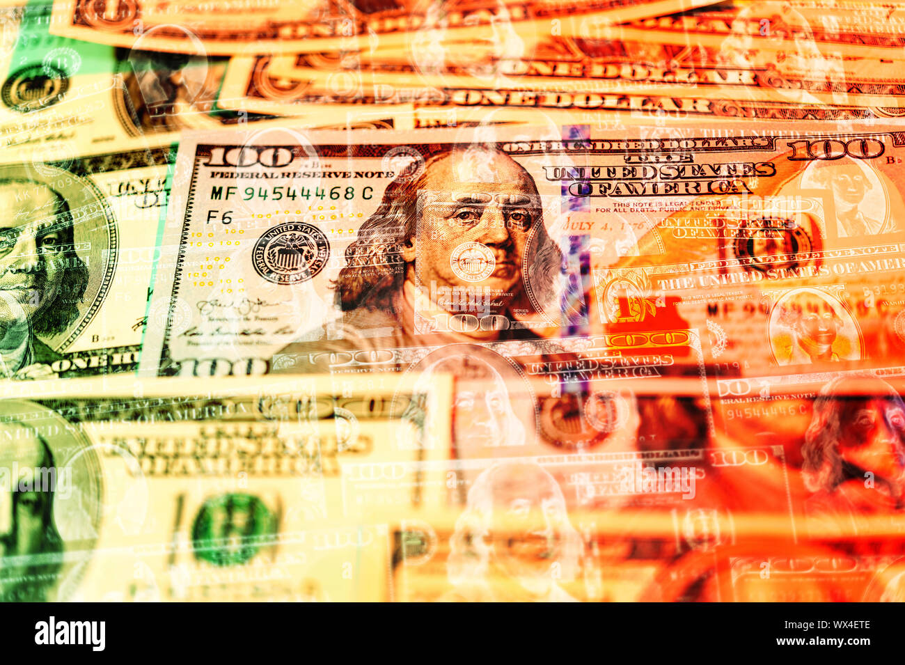 Dollars bills background. Close up cash money Stock Photo - Alamy