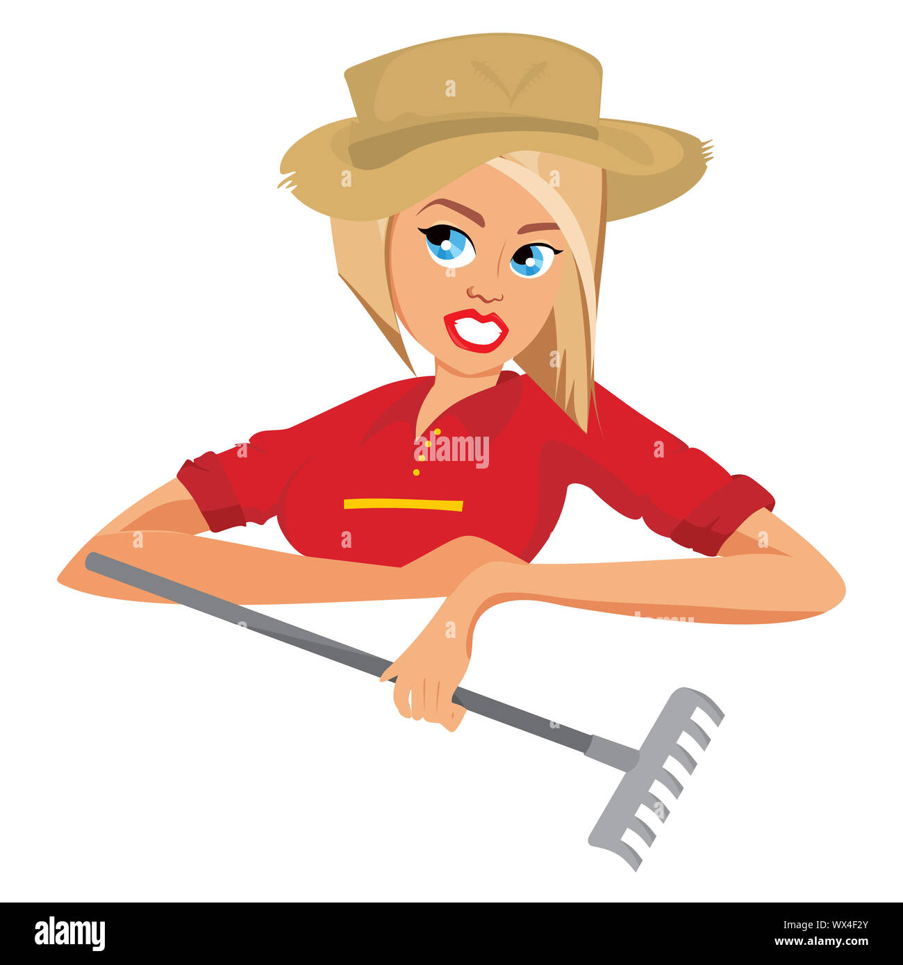 Cartoon farmer girl hi-res stock photography and images - Alamy