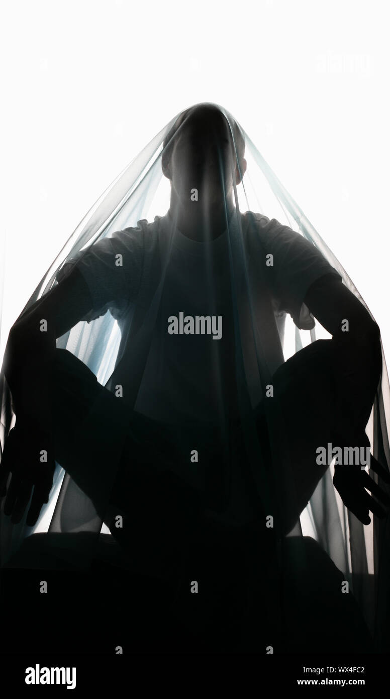 abstract man figure on white light Stock Photo - Alamy