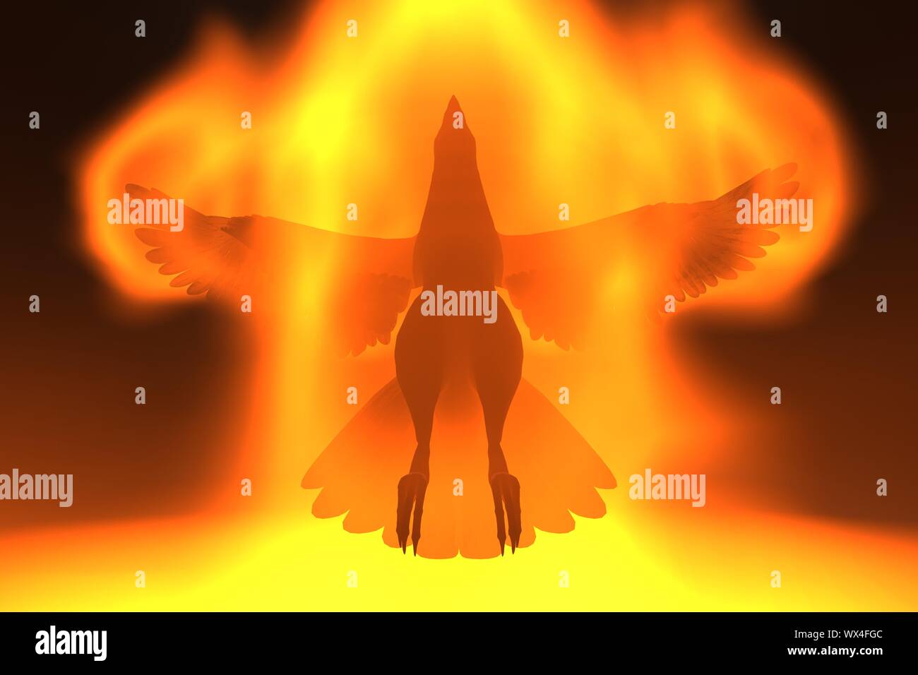 phoenix rising in fire 3d concept Stock Photo - Alamy
