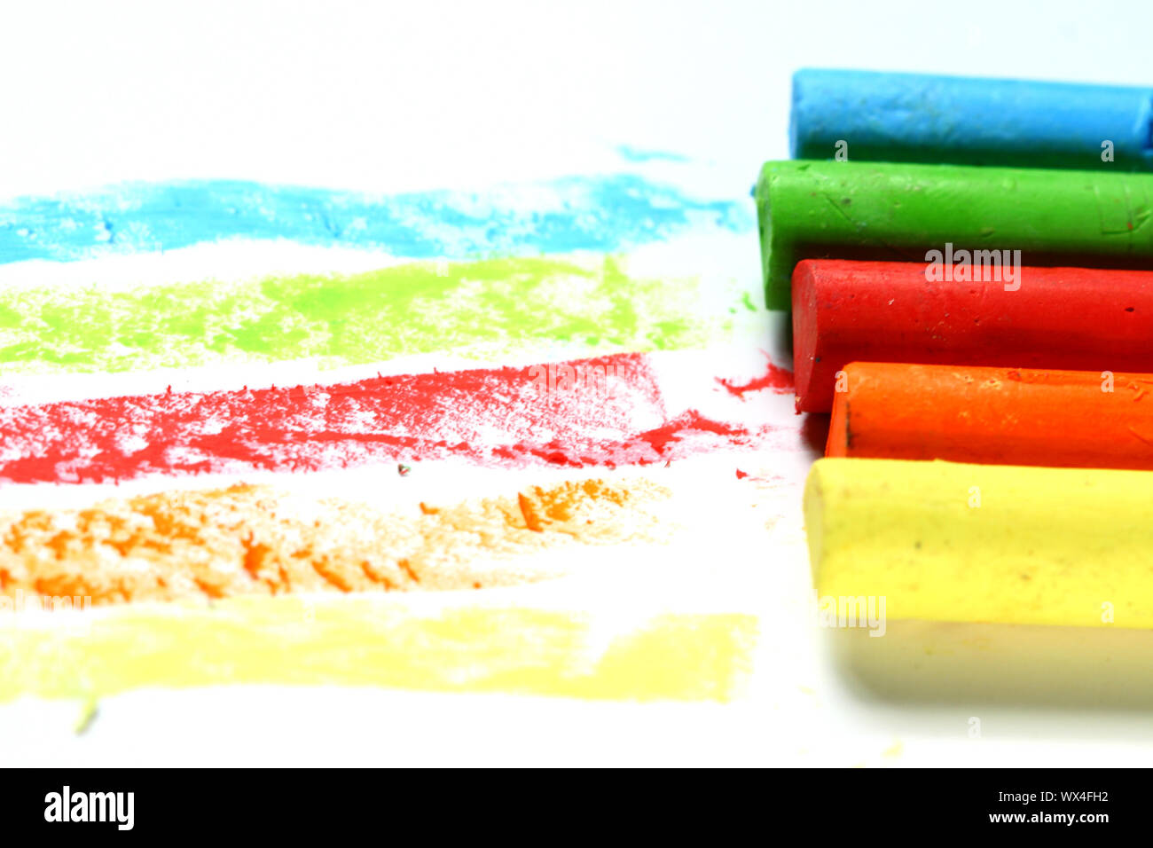 colored paint hand art on white paper Stock Photo - Alamy
