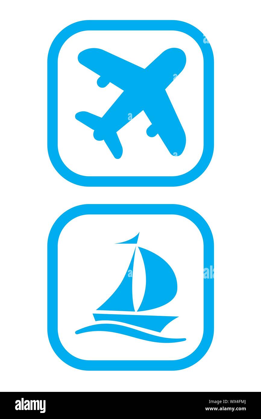 Plane and Ship Icons Stock Vector Image & Art - Alamy