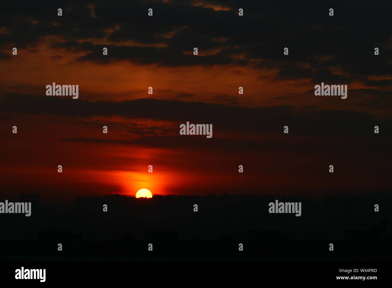 city sunset morning outdoor background Stock Photo - Alamy