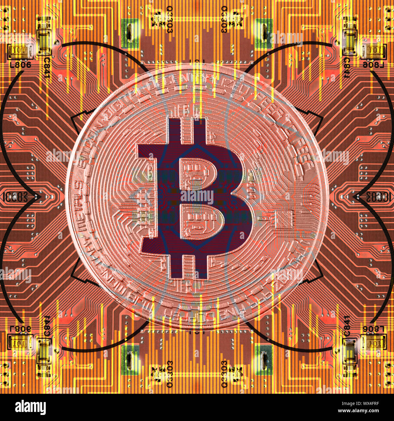 Economy trends virtual digital currency abstract background Stock Photo ...