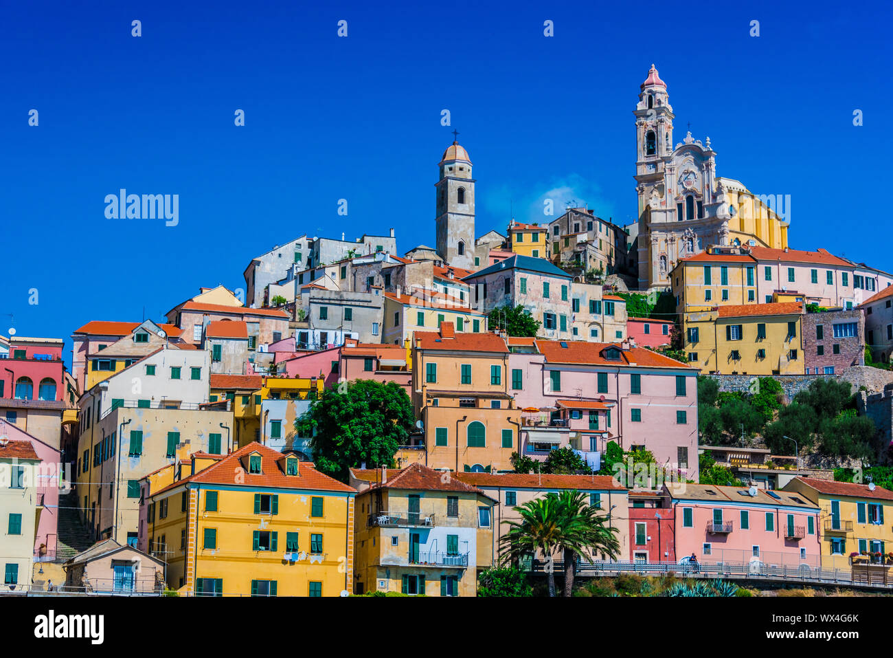 The village of Cervo on the Italian Riviera in the province of Imperia ...