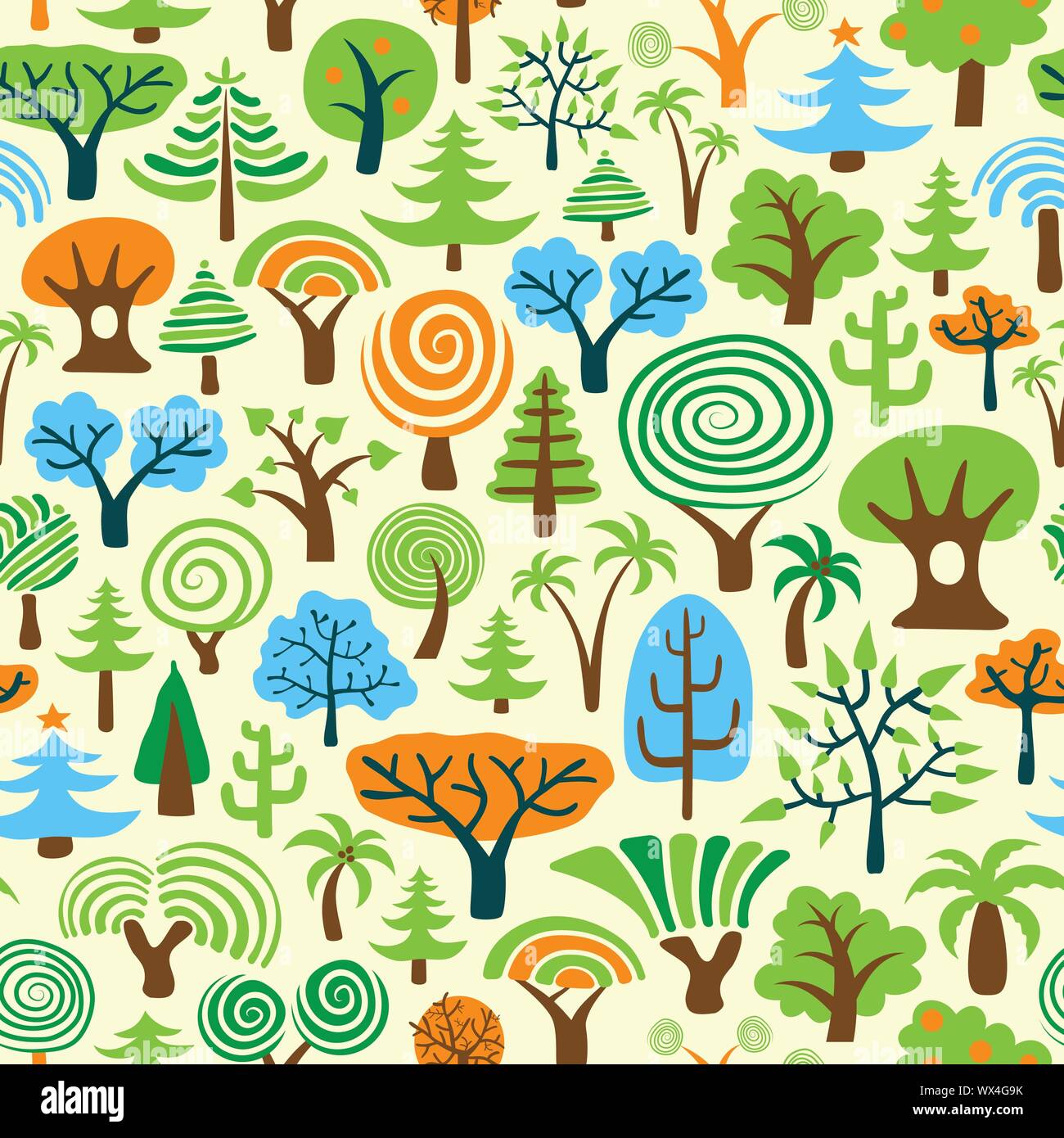 Tree Seamless Wallpaper Stock Vector Image & Art - Alamy