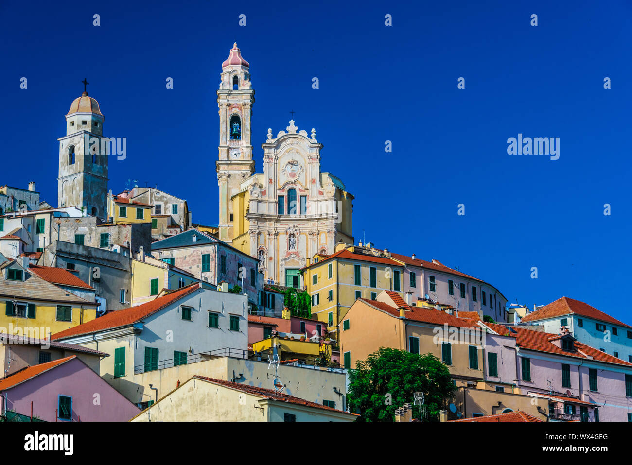 The village of Cervo on the Italian Riviera in the province of Imperia ...