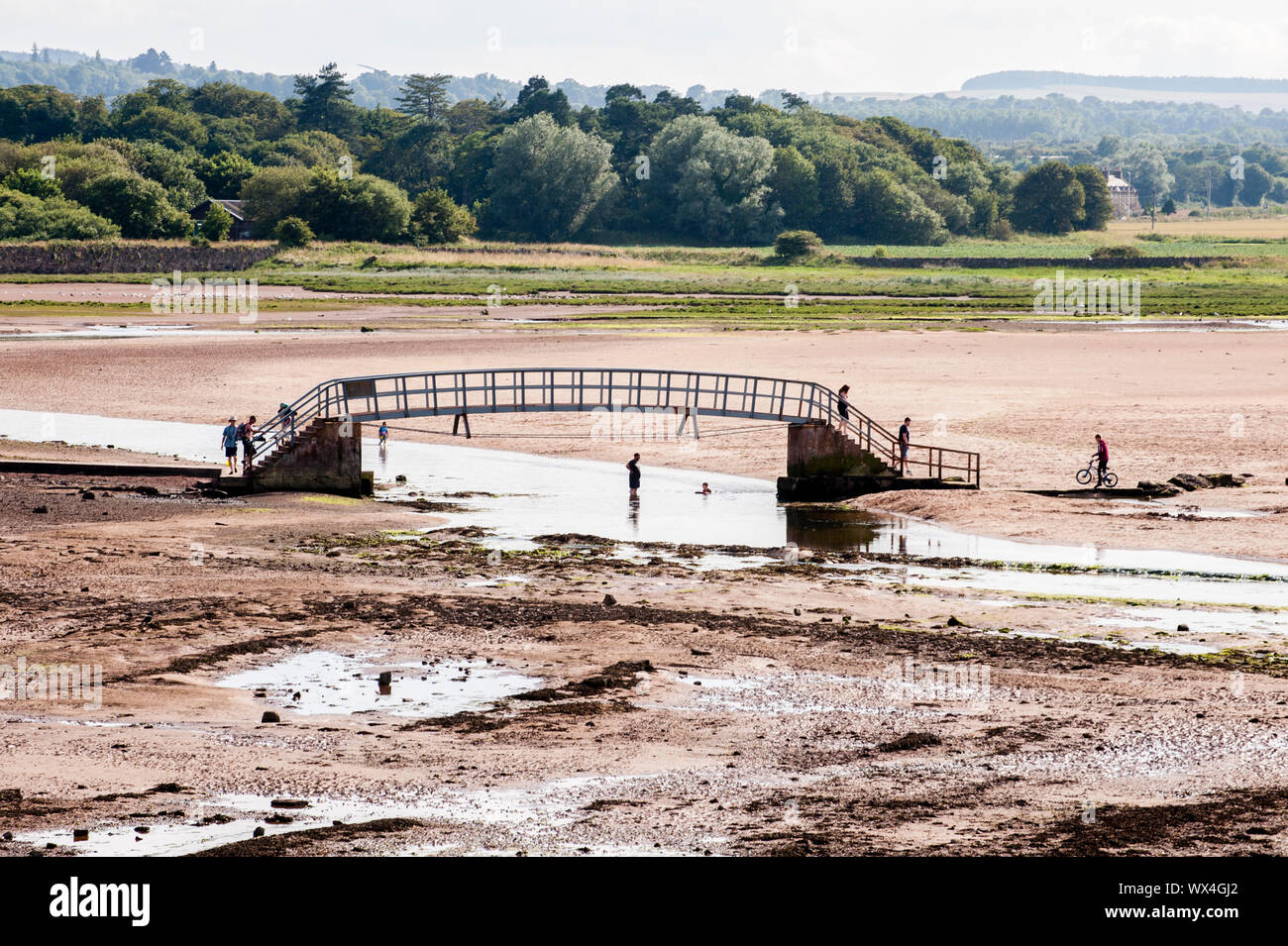 Belhaven bridge or "Bridge to nowhere" in Belhaven bay. Dunbar is a ...