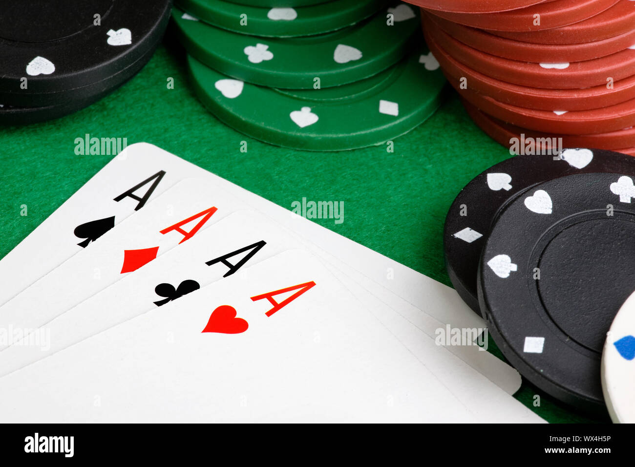 Four Aces in a poker hand Stock Photo - Alamy