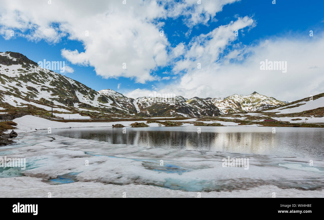 Spring Alps mountain lake Stock Photo - Alamy
