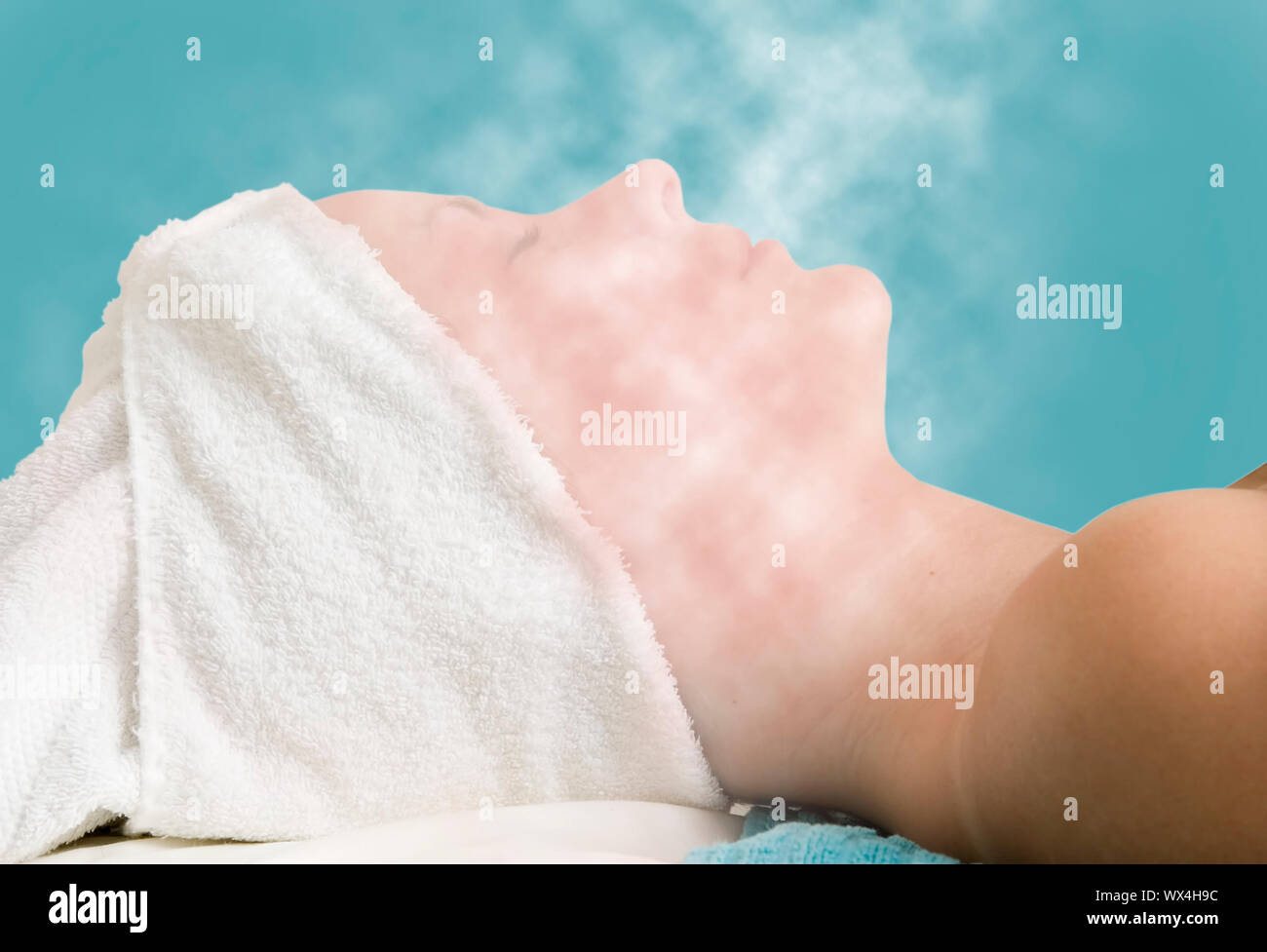 Facial Steam Treatment Stock Photo - Alamy