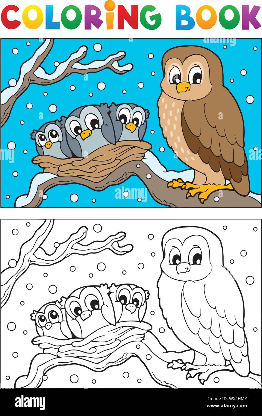 Coloring book owl theme 1 Stock Vector Image & Art - Alamy