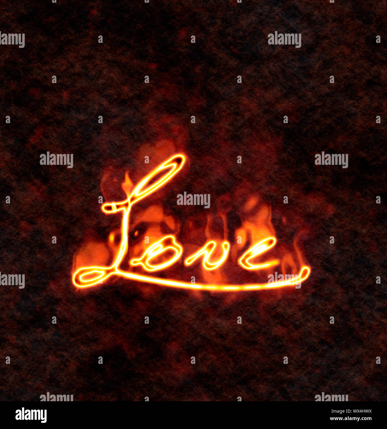 An illustration of a love sign in fire Stock Photo - Alamy