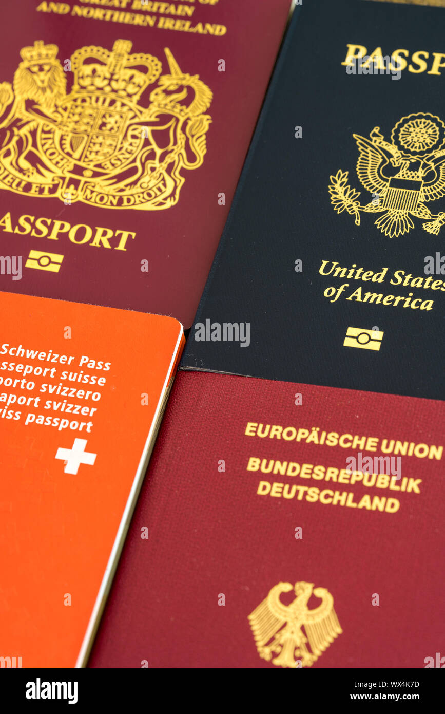 many different passports up close Stock Photo - Alamy