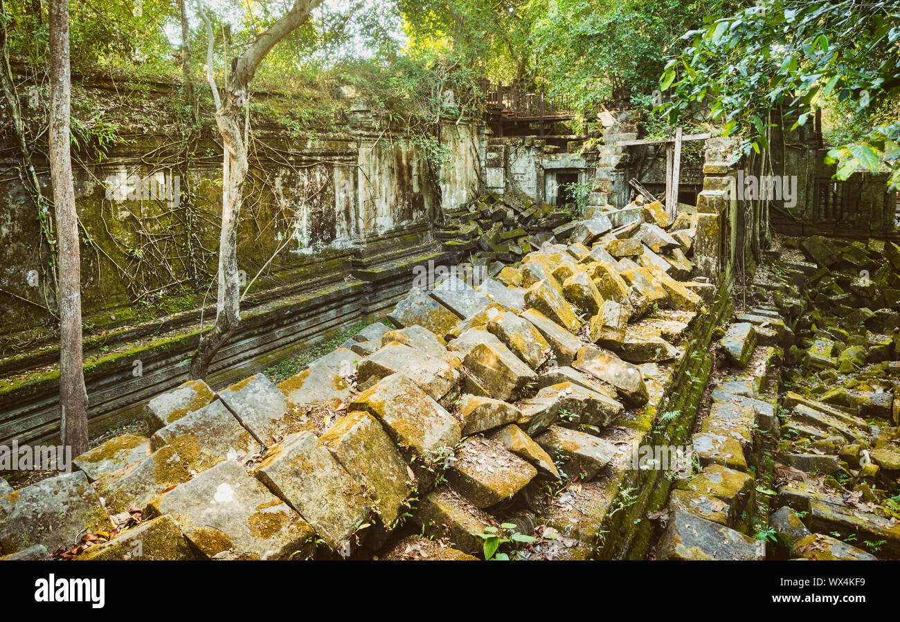 Beng Mealea or Bung Mealea temple. Siem Reap. Cambodia. Panorama Stock ...