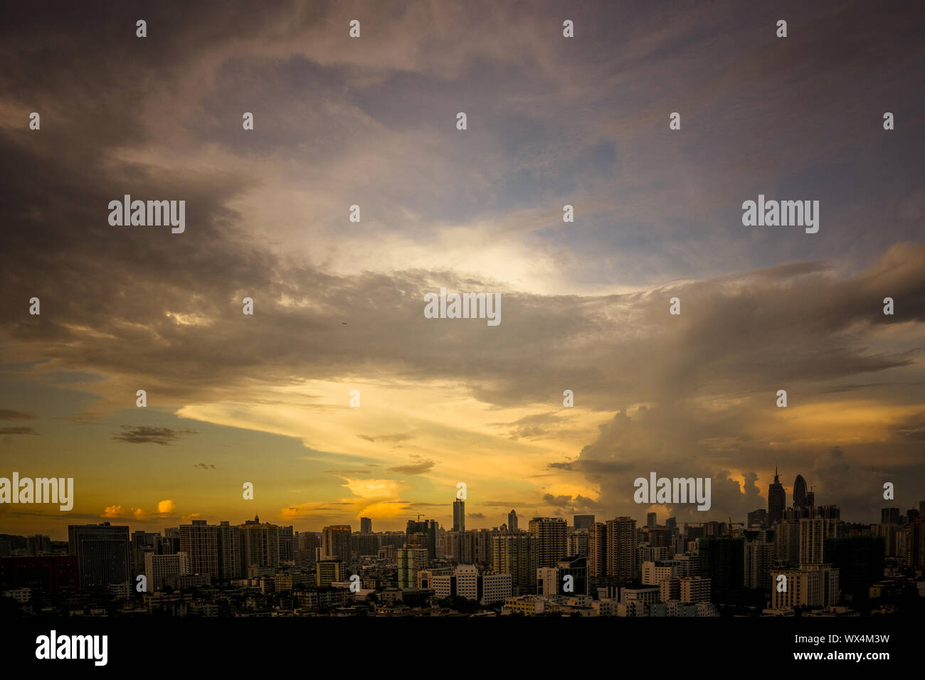 skyline in night Stock Photo - Alamy