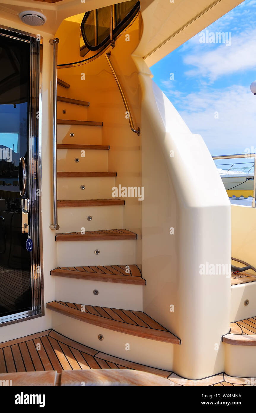 ladder of luxury yacht. closeup Stock Photo - Alamy