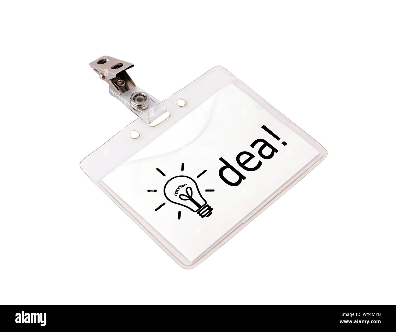 idea badge on a white background Stock Photo - Alamy