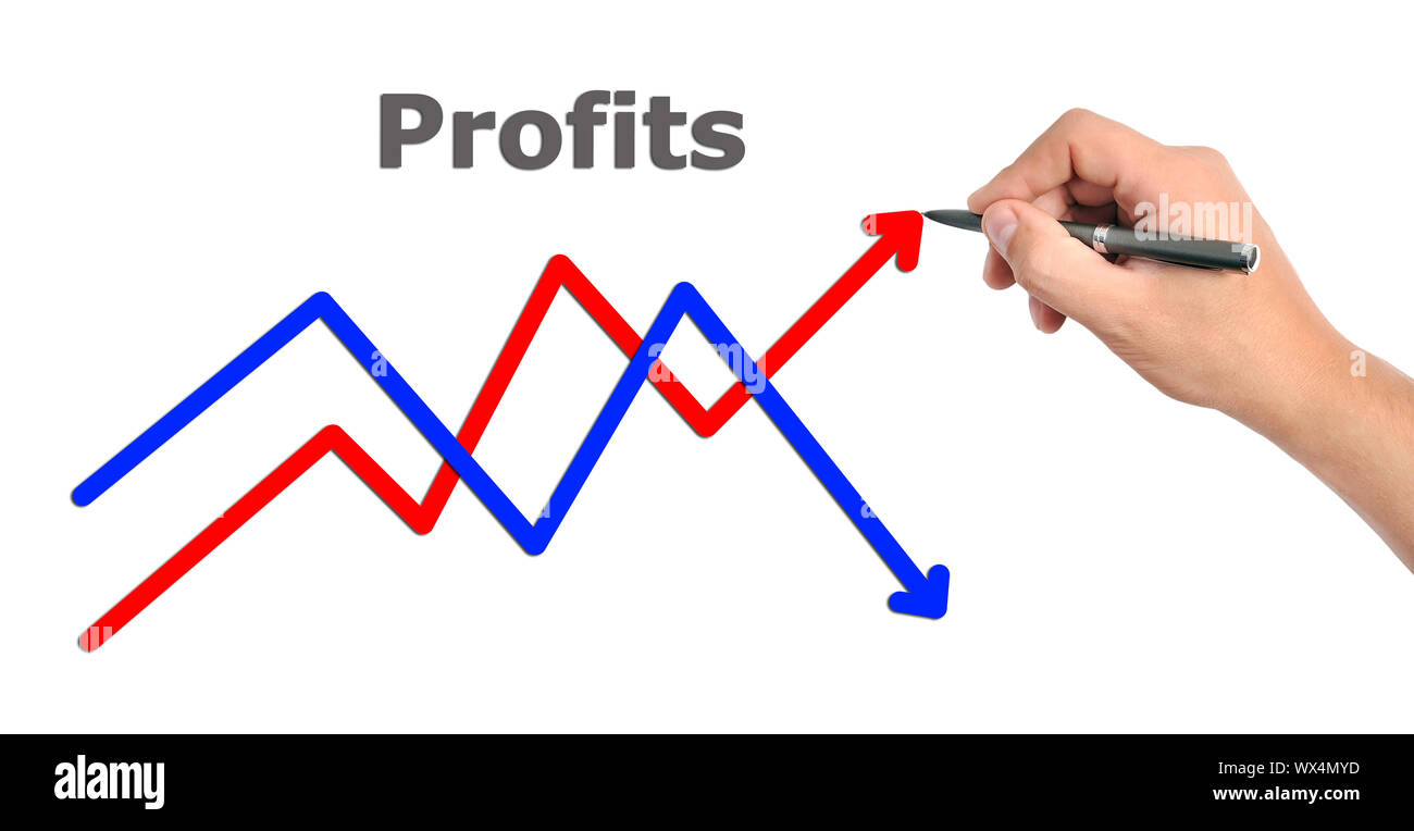 hand drawing color arrows, profits concept Stock Photo - Alamy