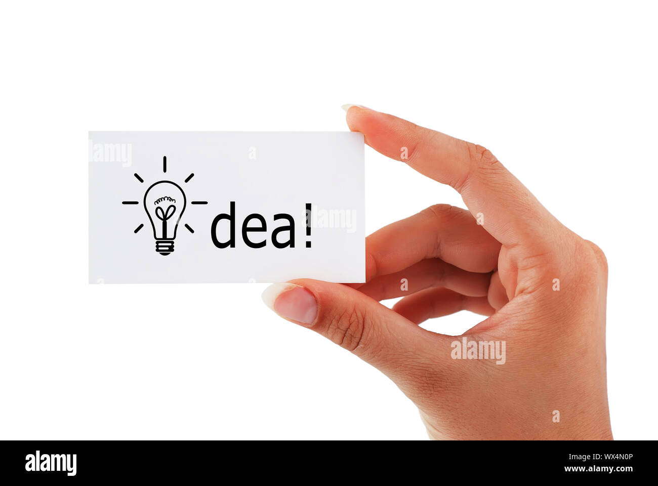 visiting card in hand a woman Stock Photo - Alamy