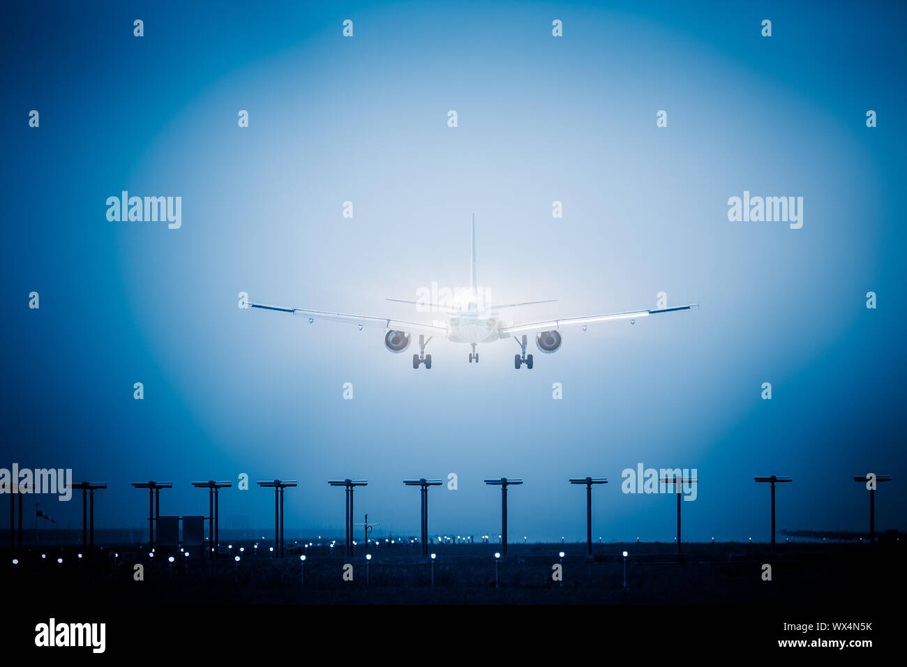 passenger plane take off from airport runway Stock Photo - Alamy