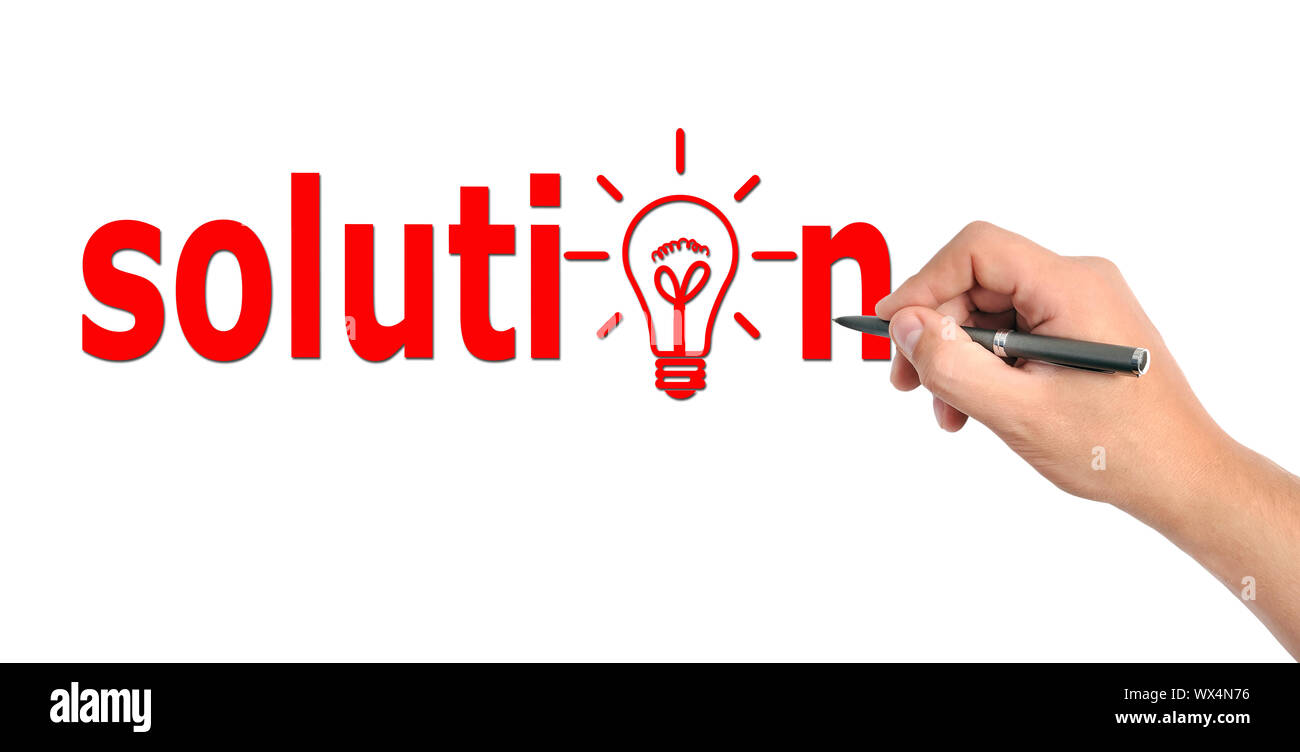 hand drawing solution symbol, idea concept Stock Photo - Alamy