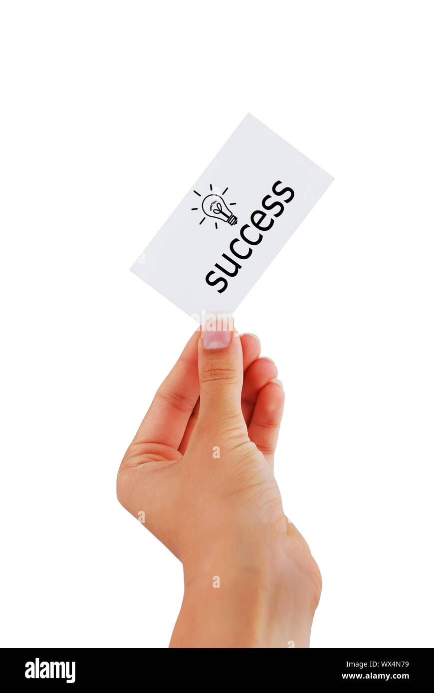 visiting card in hand success concept Stock Photo - Alamy