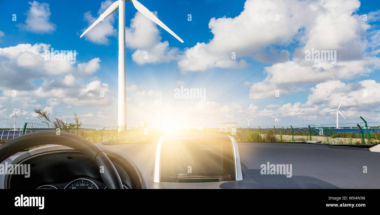 Empty road and wind turbine hi-res stock photography and images - Alamy