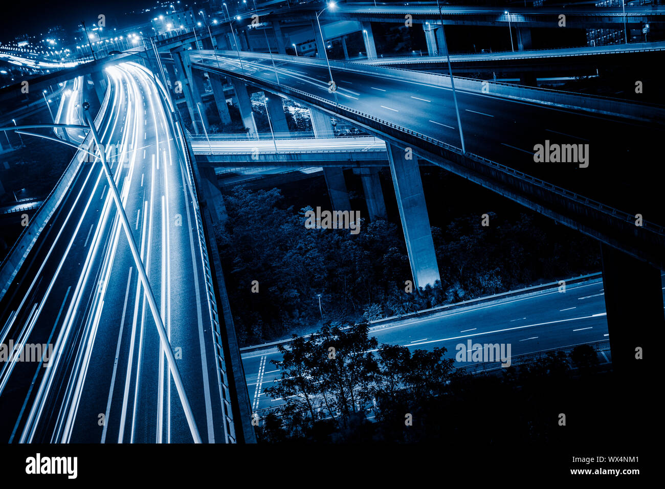 Elevated road high way building night hi-res stock photography and ...