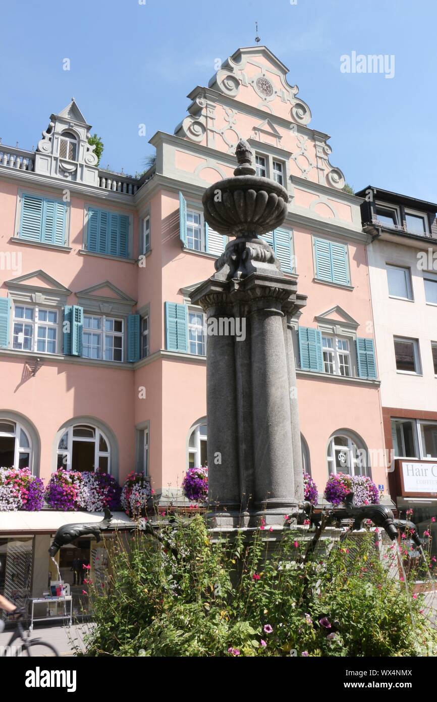 Historische Gebäude in der Altstadt von Bregenz am Bodensee Stock Photo ...