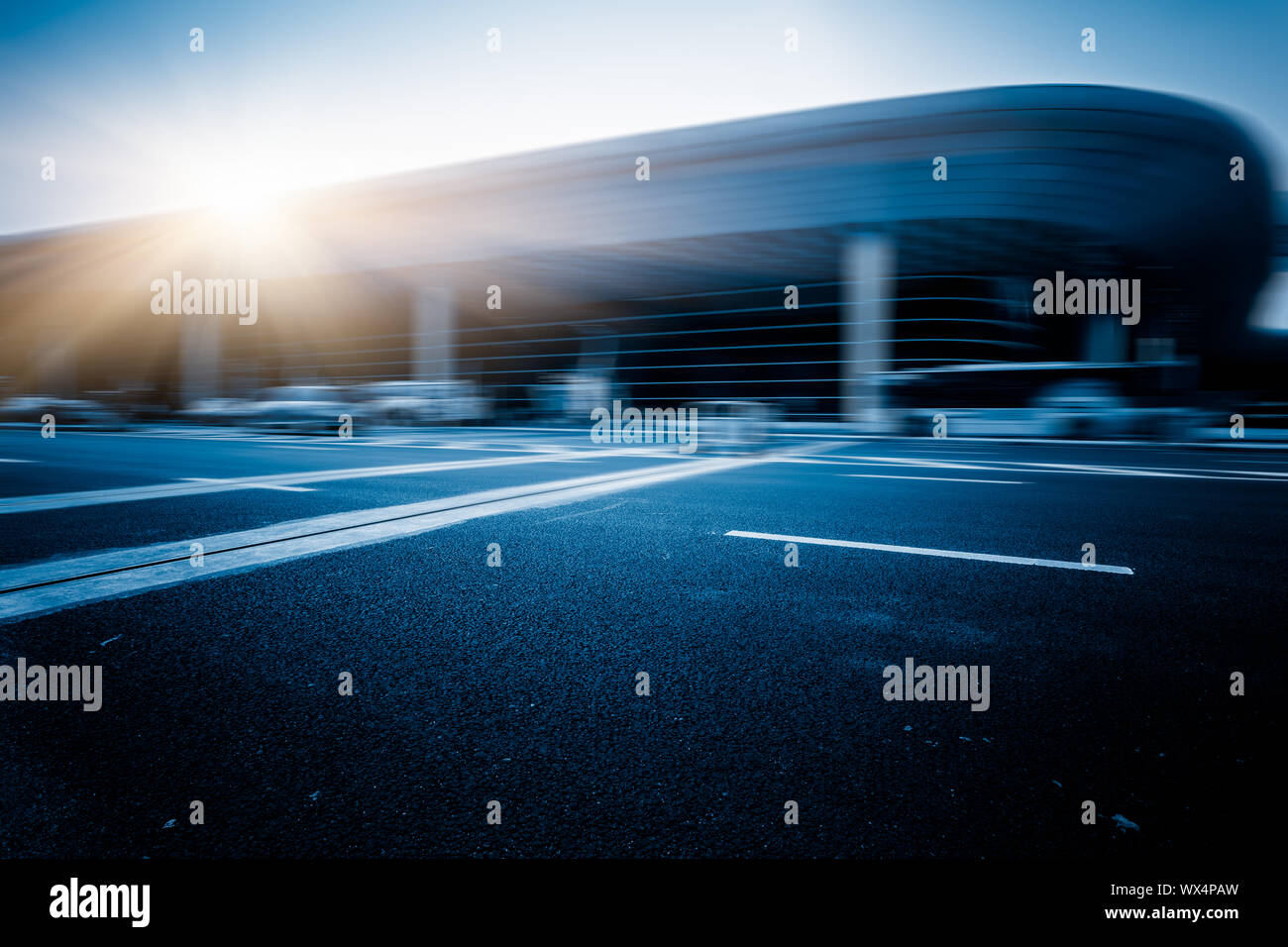 Building motion road sky hi-res stock photography and images - Alamy