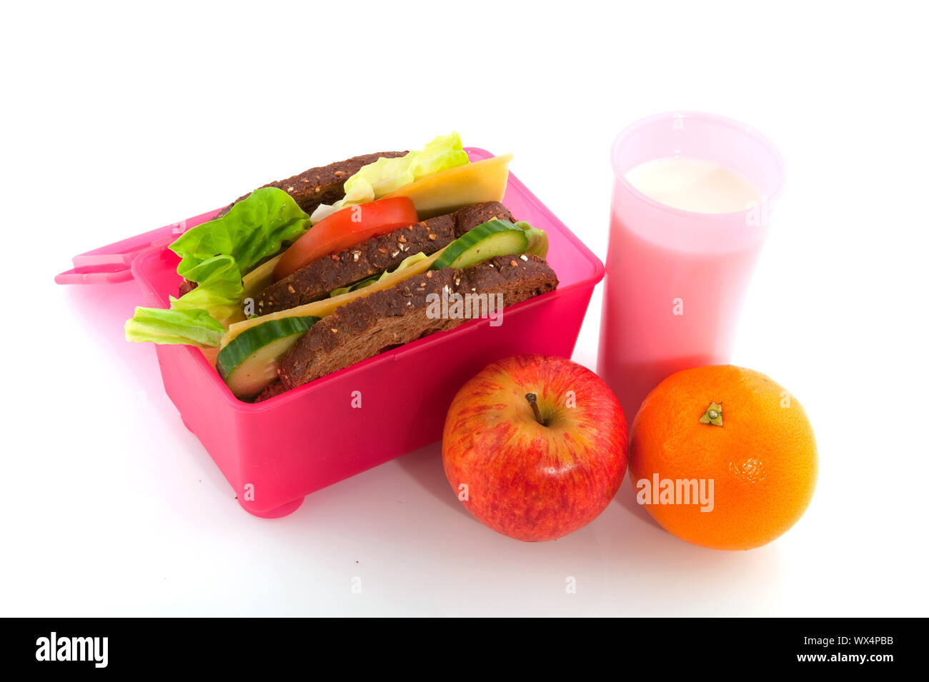 Healthy lunch box filled with bread for take away Stock Photo - Alamy