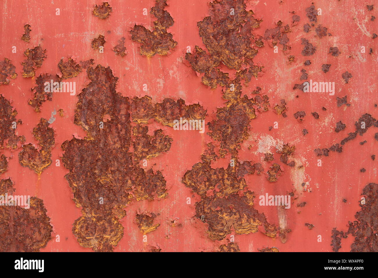 Close up of rusty stains on a old red metal door Stock Photo - Alamy