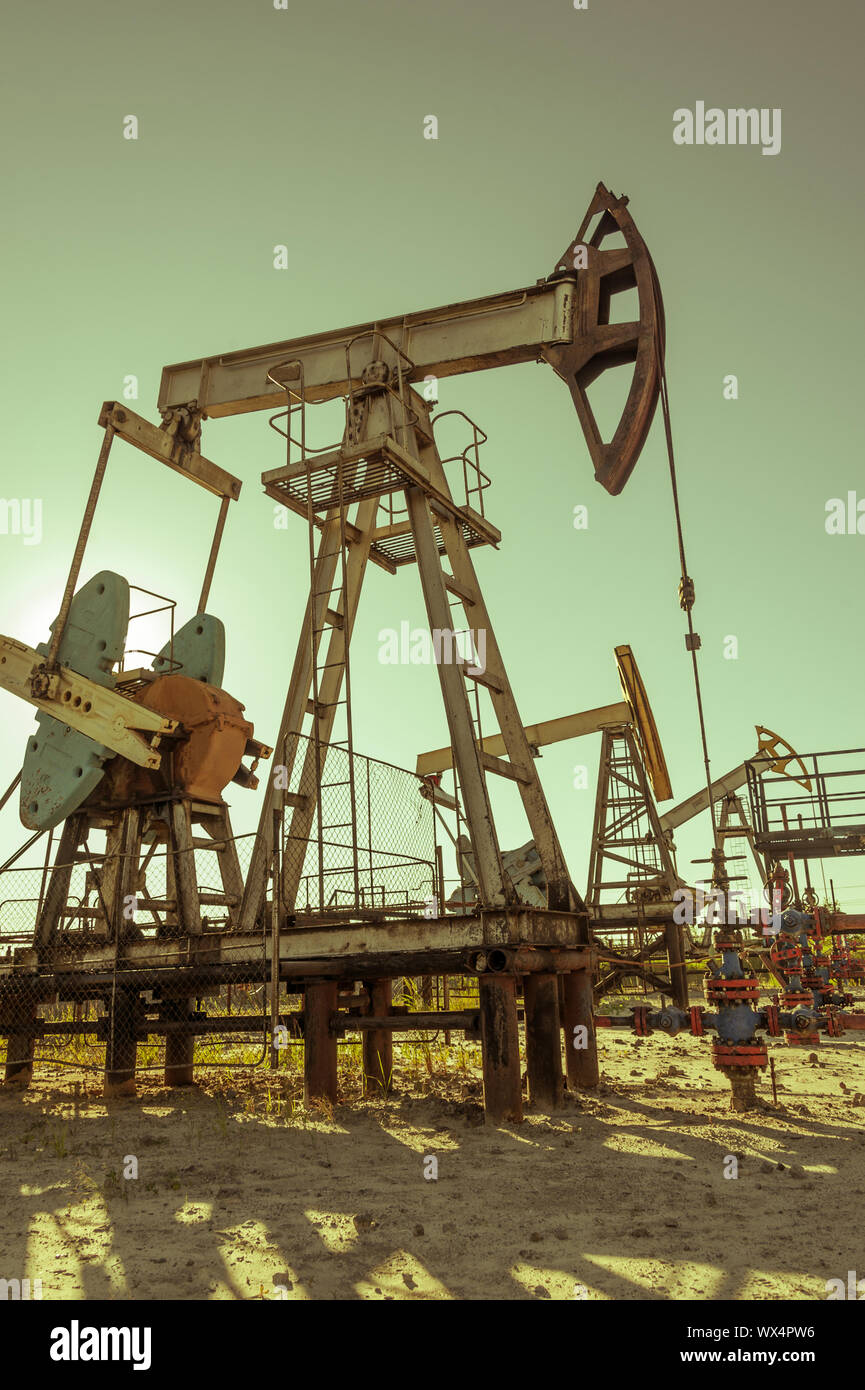 Oil pumpjack, industrial equipment. Rocking machines for power ...