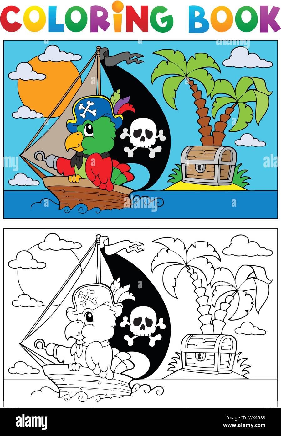 Coloring book pirate parrot theme 3 Stock Vector Image & Art - Alamy