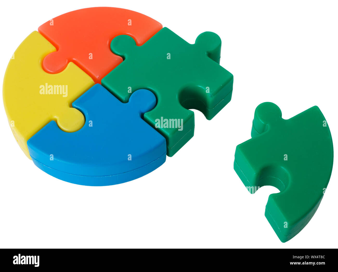 Figure built from slices puzzle on white background Stock Photo - Alamy