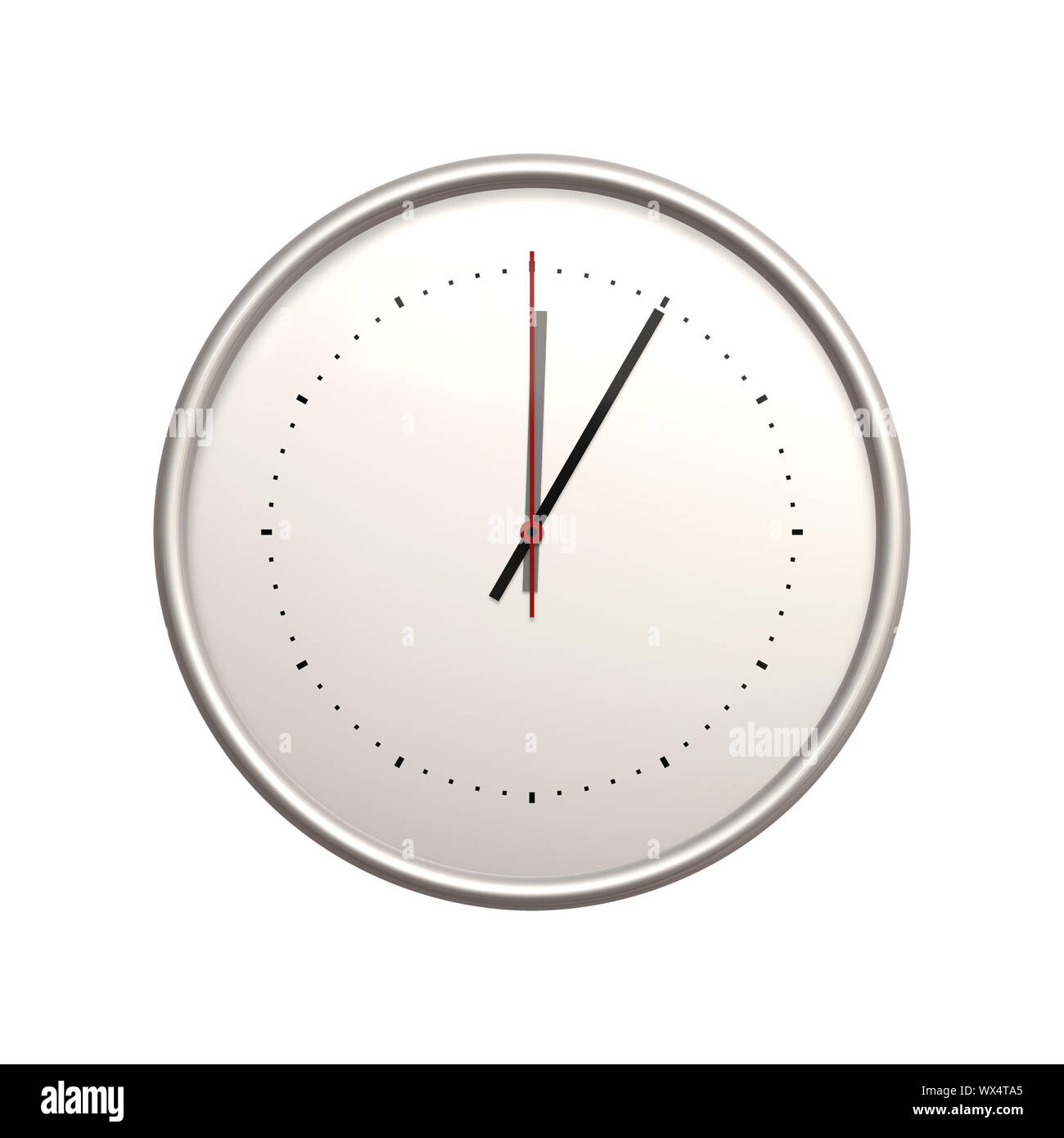 An illustration of a big white clock 5 minutes Stock Photo - Alamy
