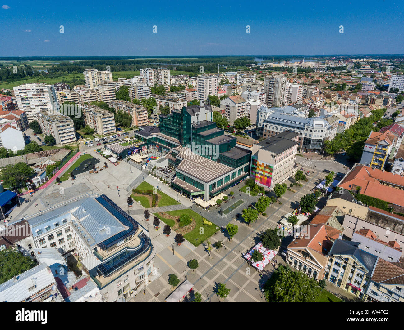 Aerial view of Sabac, city in Serbia Stock Photo - Alamy