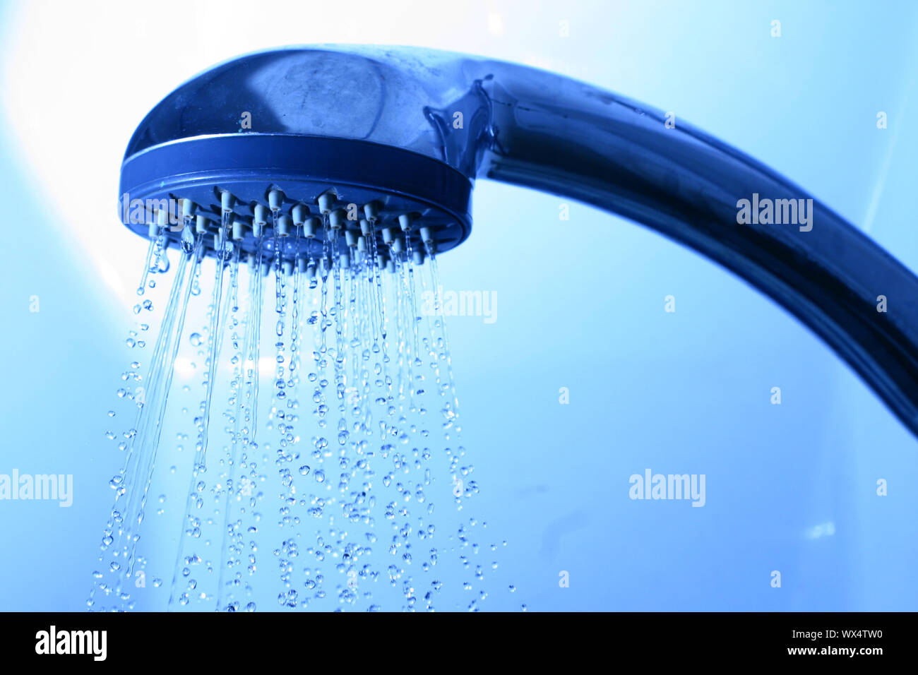 fresh shower clean blue water jet Stock Photo - Alamy
