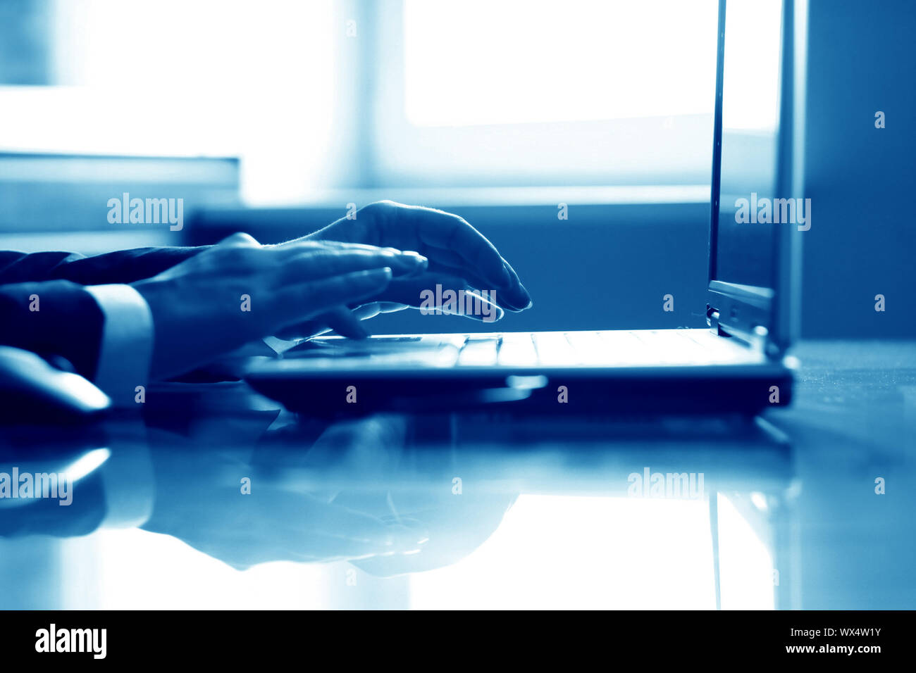 laptop work hand work background Stock Photo - Alamy