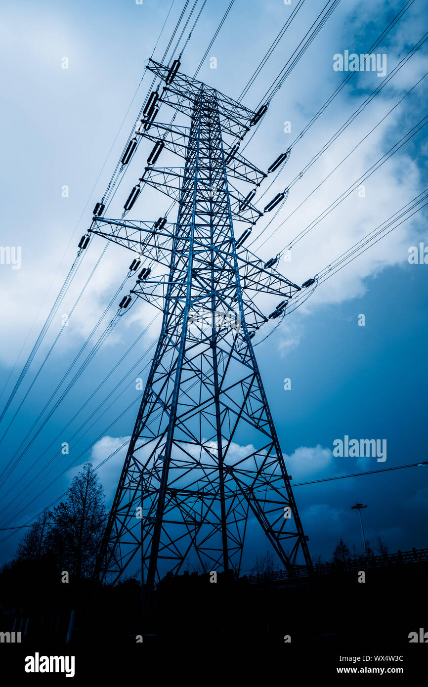 High voltage towers Stock Photo - Alamy