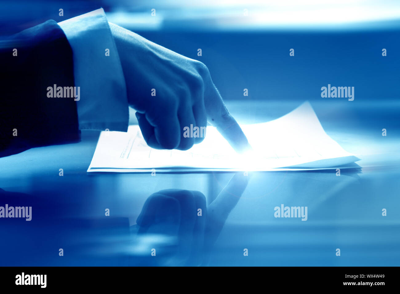 finger smart point on white paper Stock Photo - Alamy
