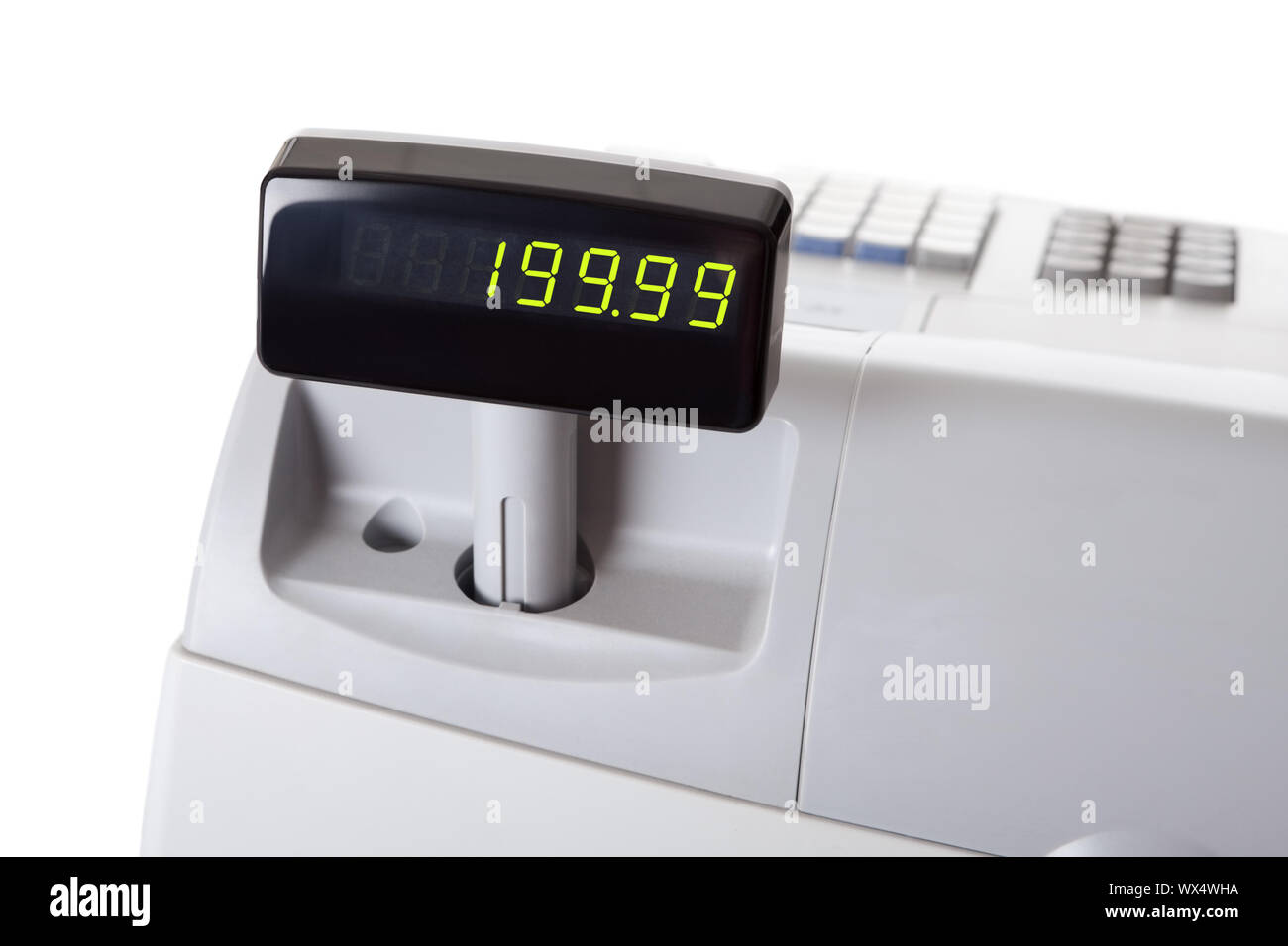 Cash register with LCD display. Isolated on white background Stock ...