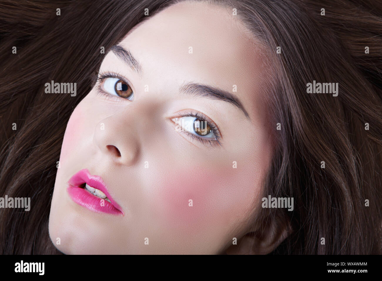 The woman with beautiful hair background clouse-up Stock Photo - Alamy