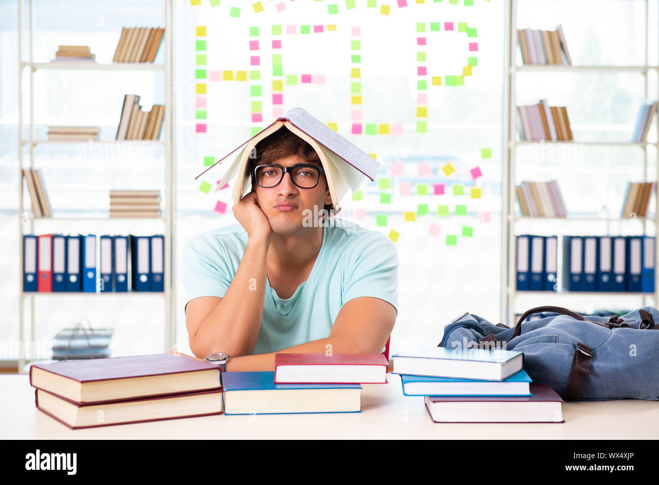 Student preparing for university exams Stock Photo - Alamy