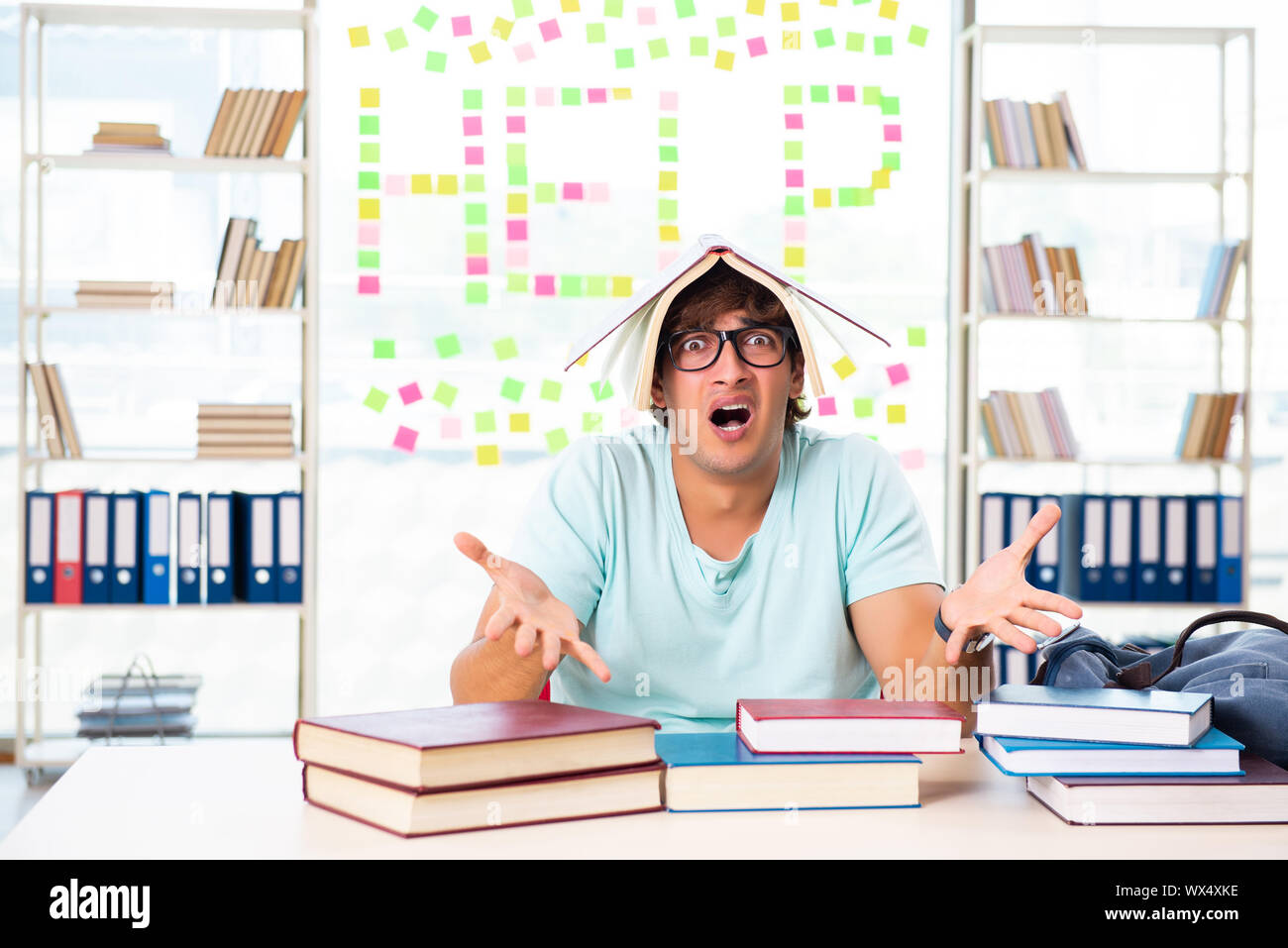 Student preparing for university exams Stock Photo - Alamy
