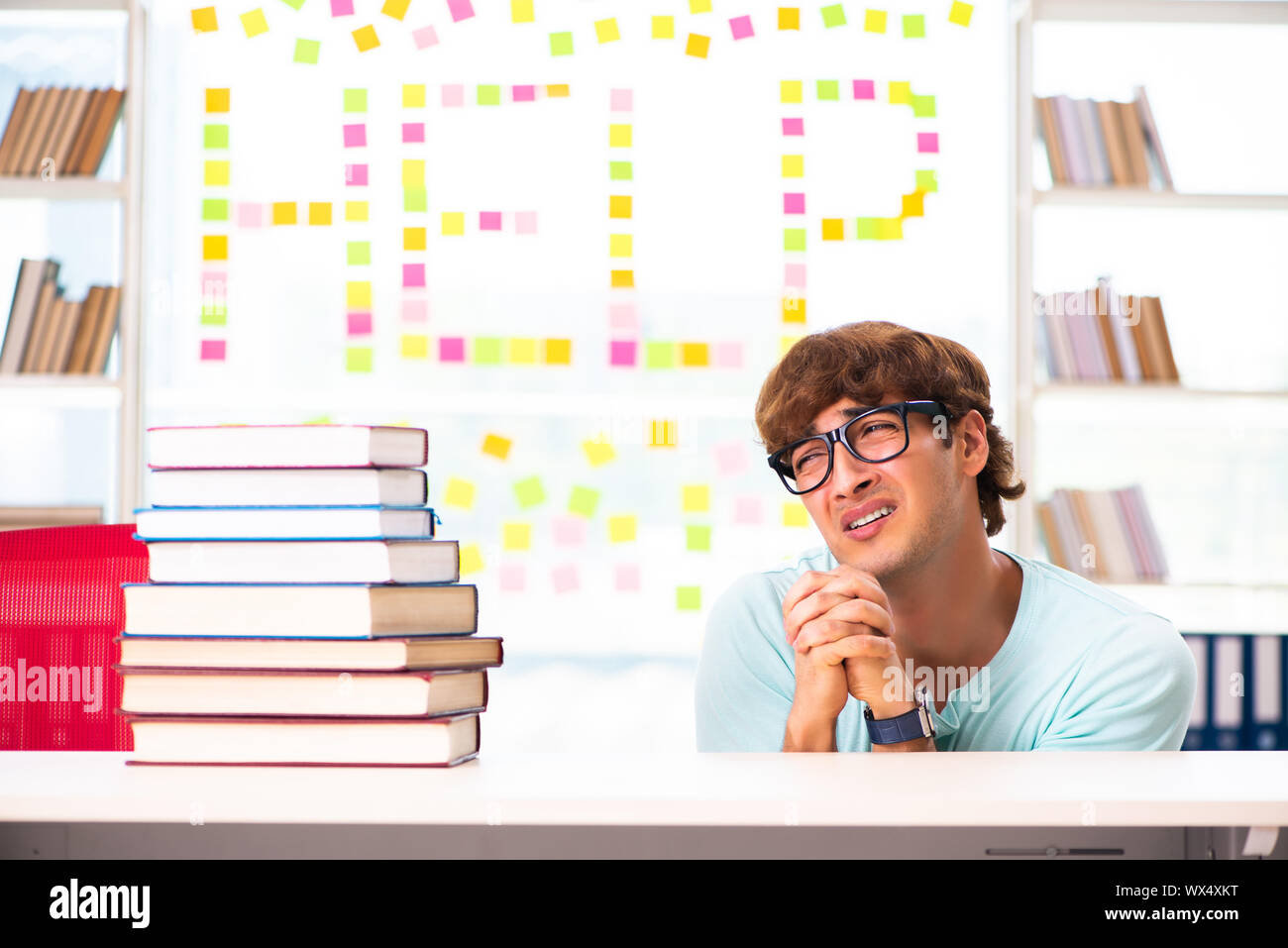 Student preparing for university exams Stock Photo - Alamy