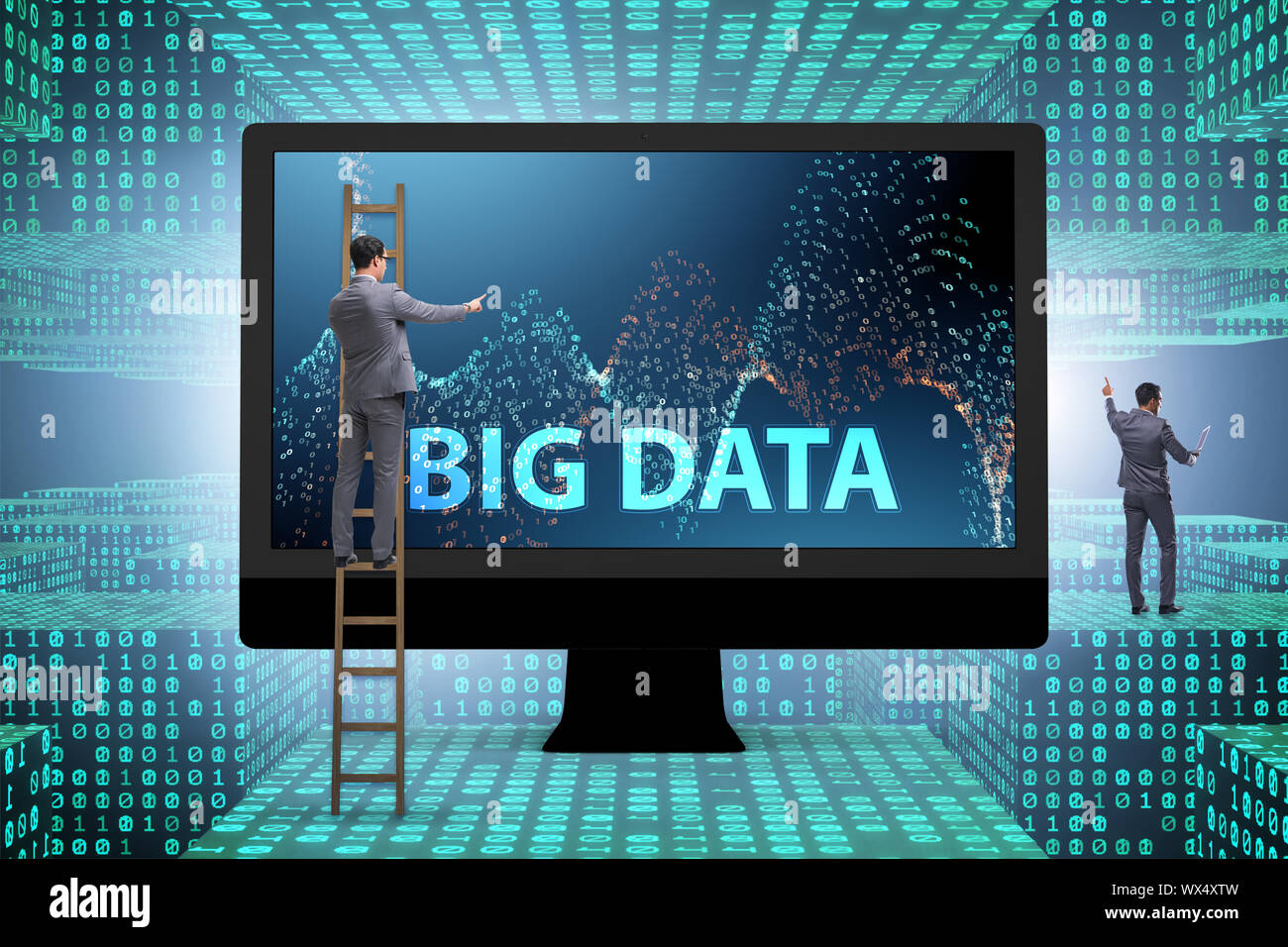 Big data concept with data mining analyst Stock Photo - Alamy