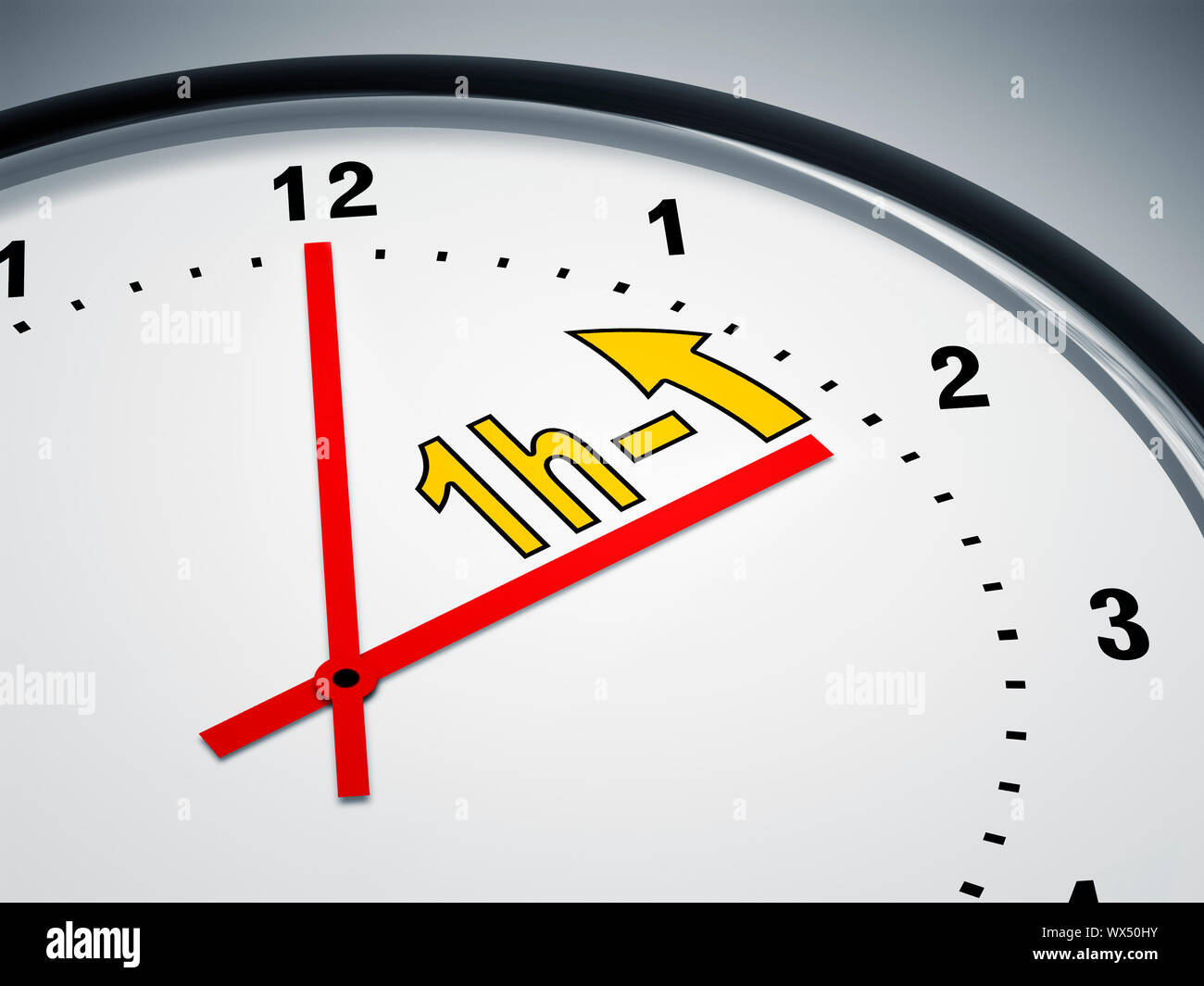 An image of a nice clock showing daylight saving time Stock Photo - Alamy